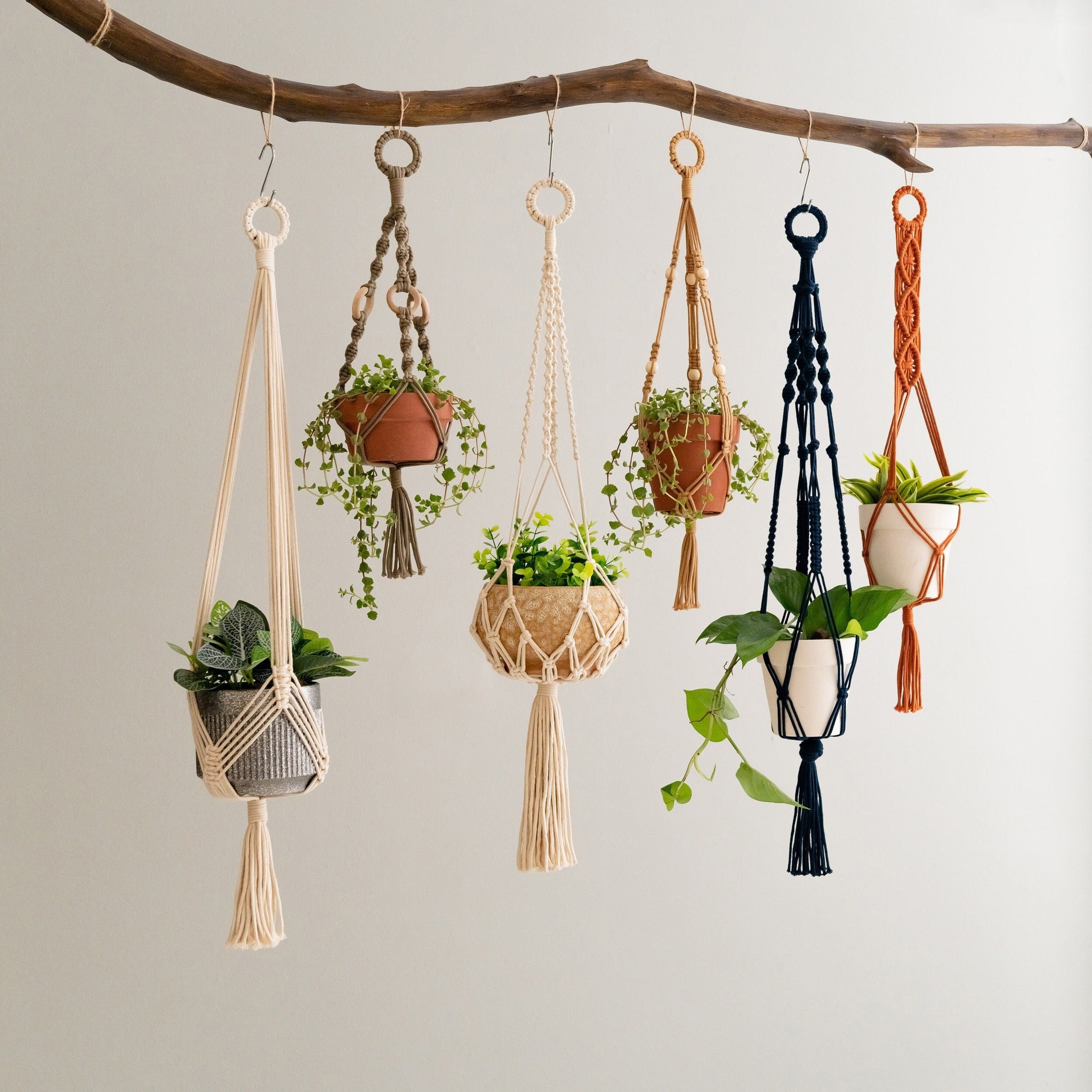 Macrame Plant Hanger, Nature Lover Gift, Tassel Macrame, Farmhouse ...