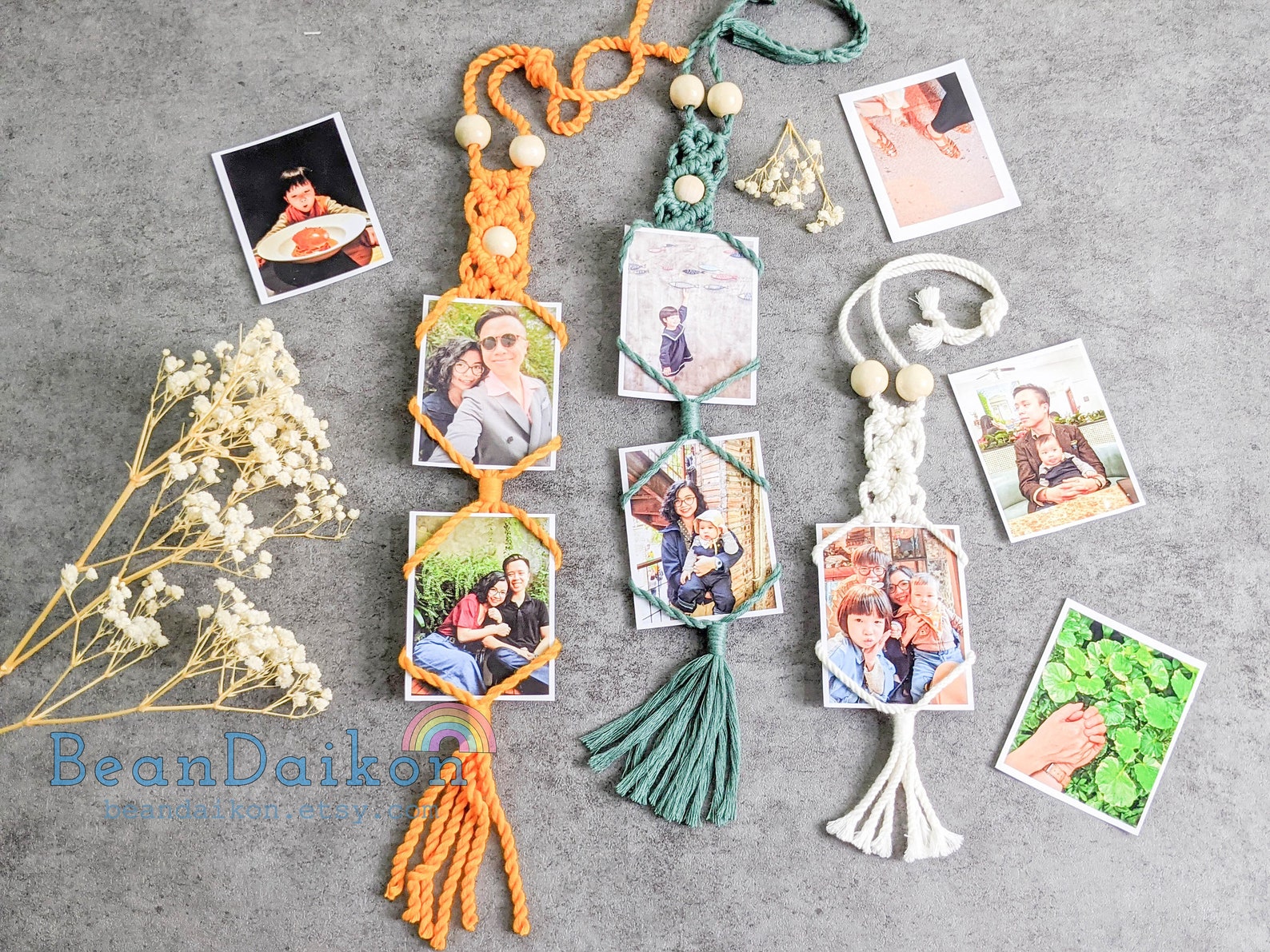 Hanging Car Pictures Frame Macrame Photo Holder Rear View - Etsy