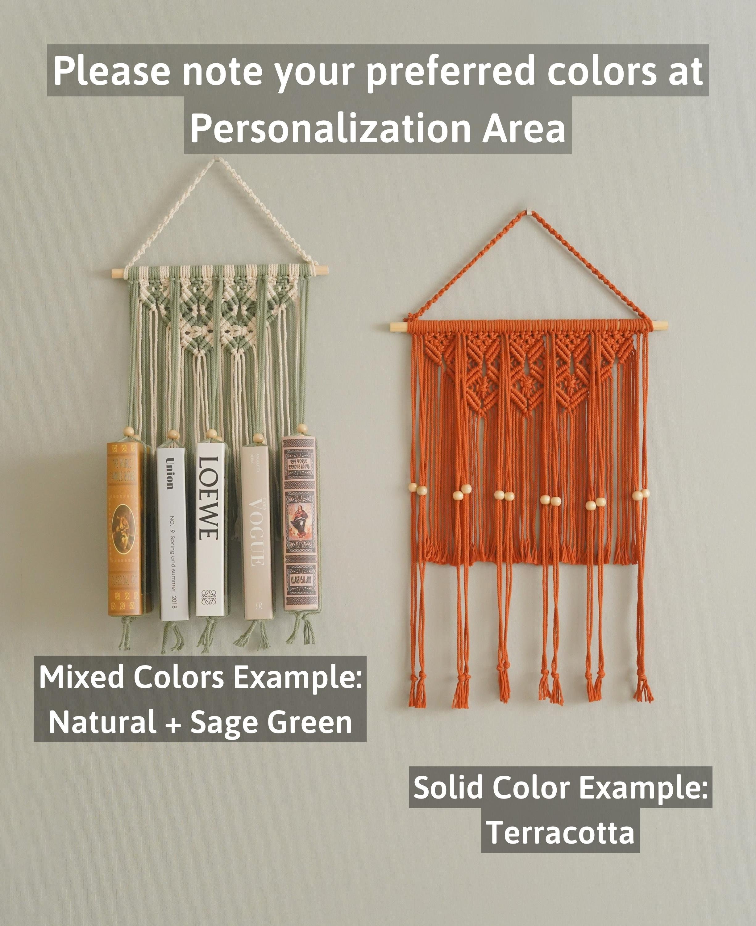 Boho Macrame Bookshelf, Modern Wall Decor, New Home Gift Ideas, Retro ...