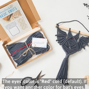 Macrame Bat Kit, Witchy Decoration, Gothic Home Decor, Bat Plant Hanger ...