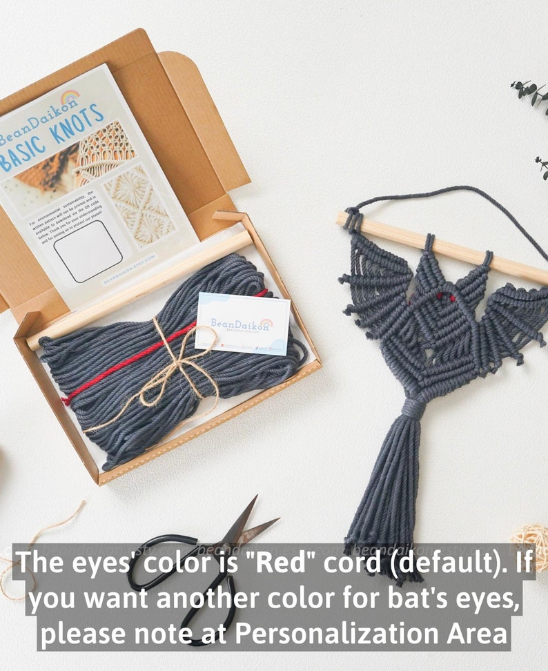 Macrame Bat Kit, Diy Kit for Adults, Macrame Wall Hanging, Boho ...
