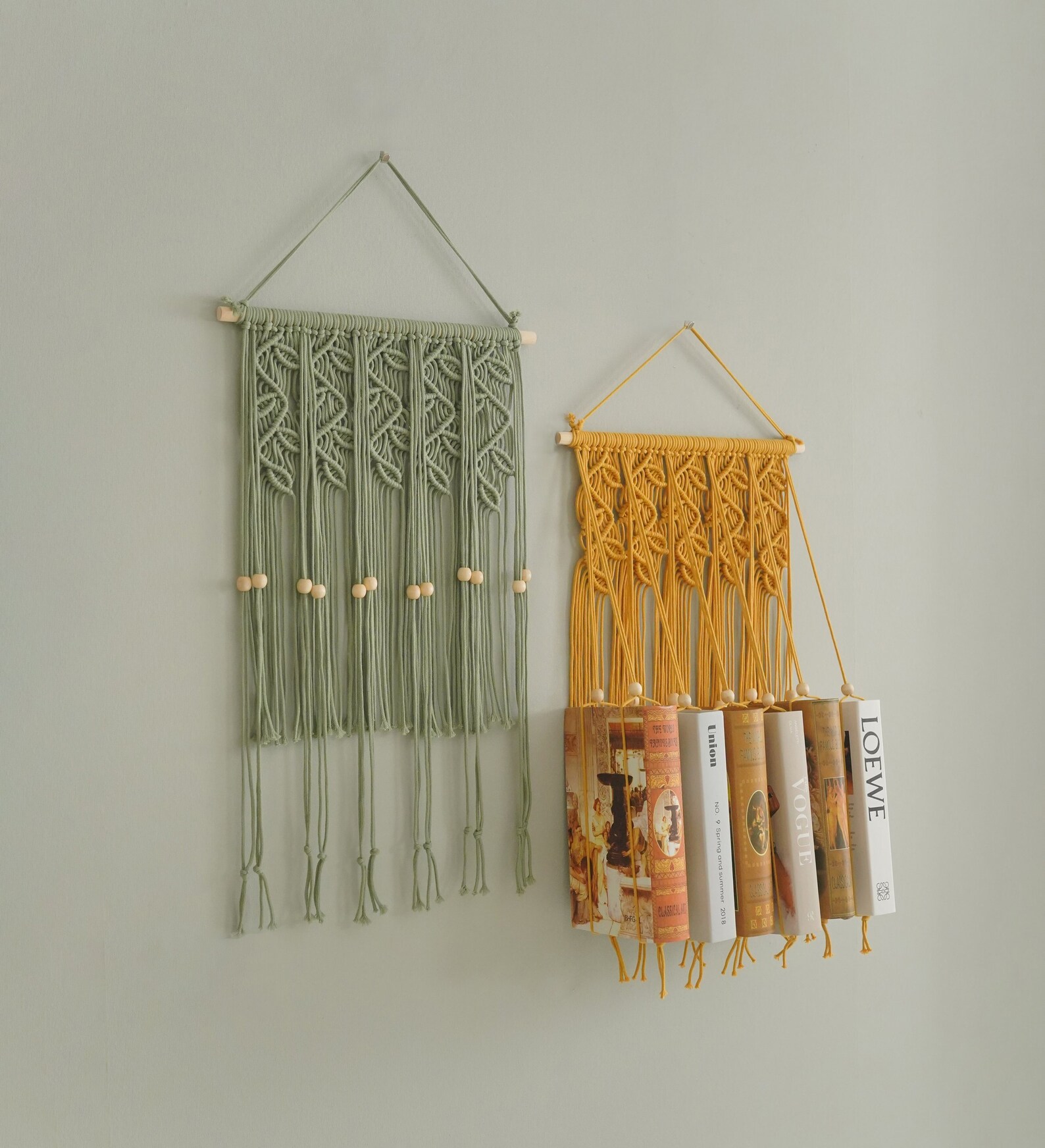 Macrame Bookshelf, Kids Book Storage, Hanging Shelf, Children's ...