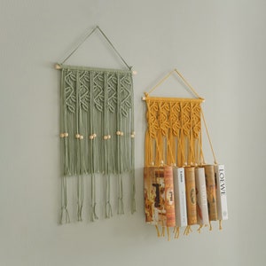 Macrame Bookshelf, Kids Book Storage, Hanging Shelf, Children's ...
