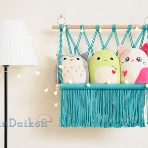 Colorful Boho Toy Hammock, Wall Hanging Stuffed Animal Hammock, Toy ...