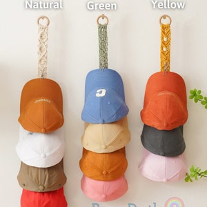Cap Rack, Macrame Cap Display, Cap Holder for Wall, Hat Organizer ...