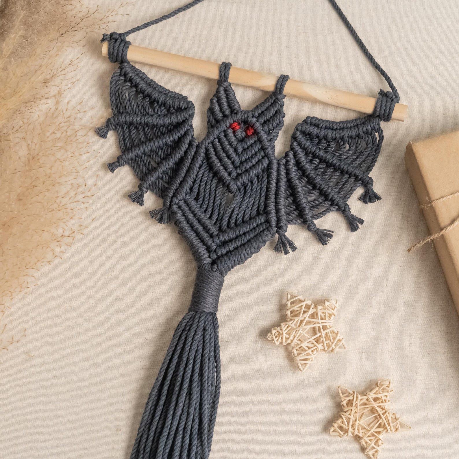 Macrame Bat Kit, Diy Kit for Adults, Macrame Wall Hanging, Boho ...
