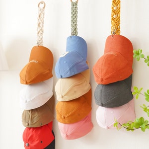 Cap Rack, Macrame Cap Display, Cap Holder for Wall, Hat Organizer ...
