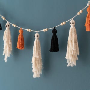 Ghost Bunting for Mantle, Ghost Bunting, Boo Garland, Halloween Home ...