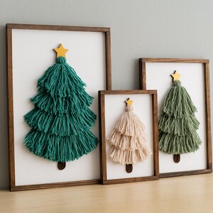 Framed Tassel Christmas Tree, Framed Yarn Tree, Tassel Tree Sign ...