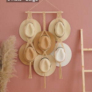 Boho Hat Holder, Hat Wall Decor, Modern Macramé, Macrame Cap Display ...