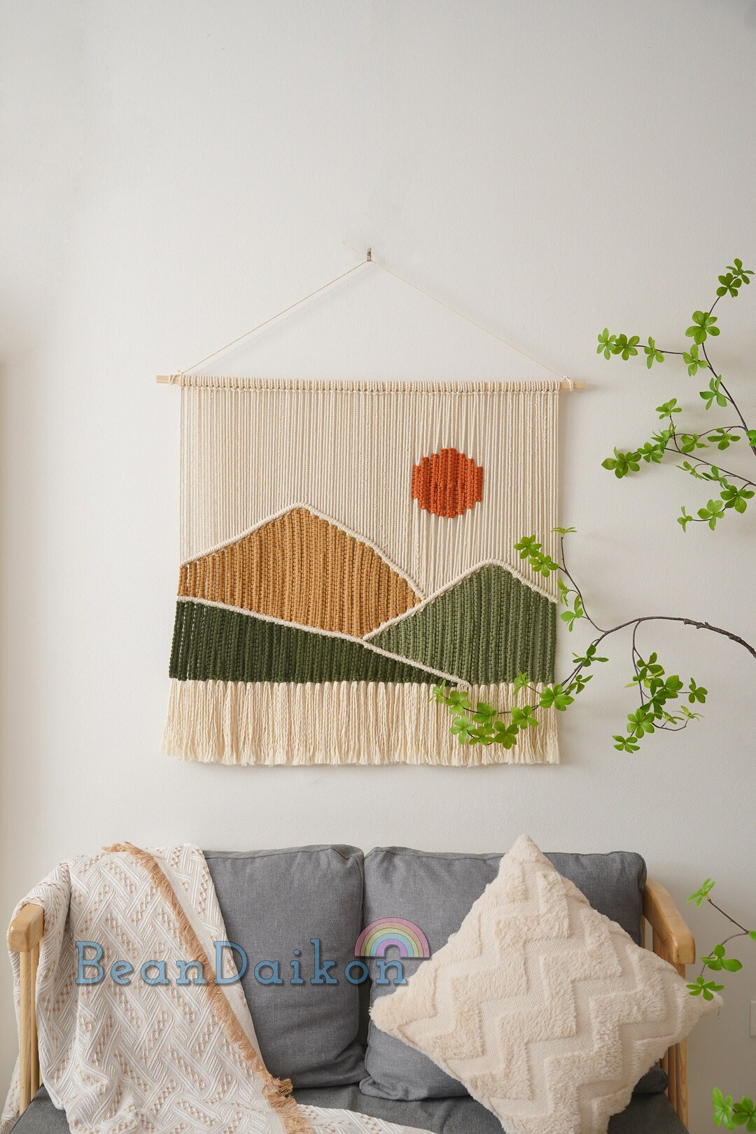 Macrame Landscape Modern Home Decor Colorful Macrame Wall - Etsy