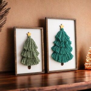 Framed Tassel Christmas Tree, Framed Yarn Tree, Tassel Tree Sign ...