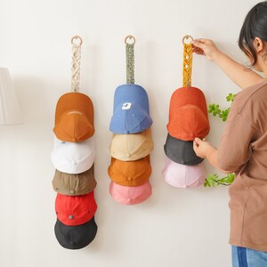 Cap Rack, Macrame Cap Display, Cap Holder for Wall, Hat Organizer ...