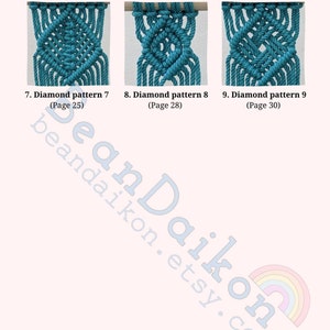 Macrame Diamond Pattern, Diy Macrame Pattern, Knot Instructions, Rope ...