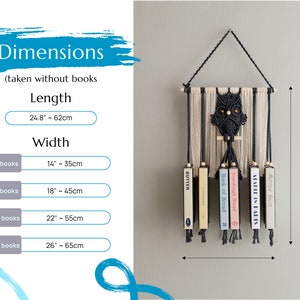 Macrame Book Holder, Macrame Owl, Room Décor, Hanging Bookshelf, Mid ...