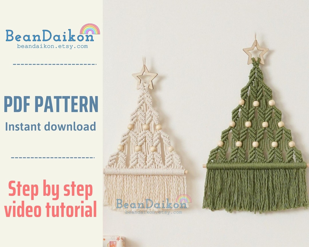 Macrame Pattern Christmas Tree PDF Tutorial, How to Macrame, Macrame ...