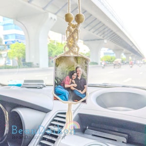 Hanging Car Pictures Frame Macrame Photo Holder Rear View - Etsy