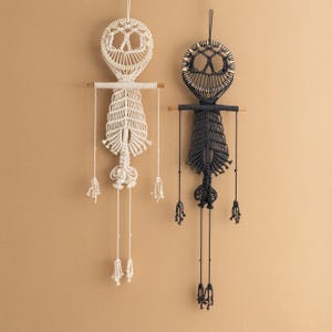 Macrame Skeleton, Halloween Hanging Decoration, Spooky Wall Art, Gothic ...
