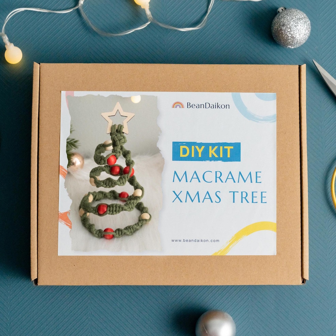 Christmas Tree Craft Kit Make Your Own Holiday Macrame Xmas Tree Decor ...