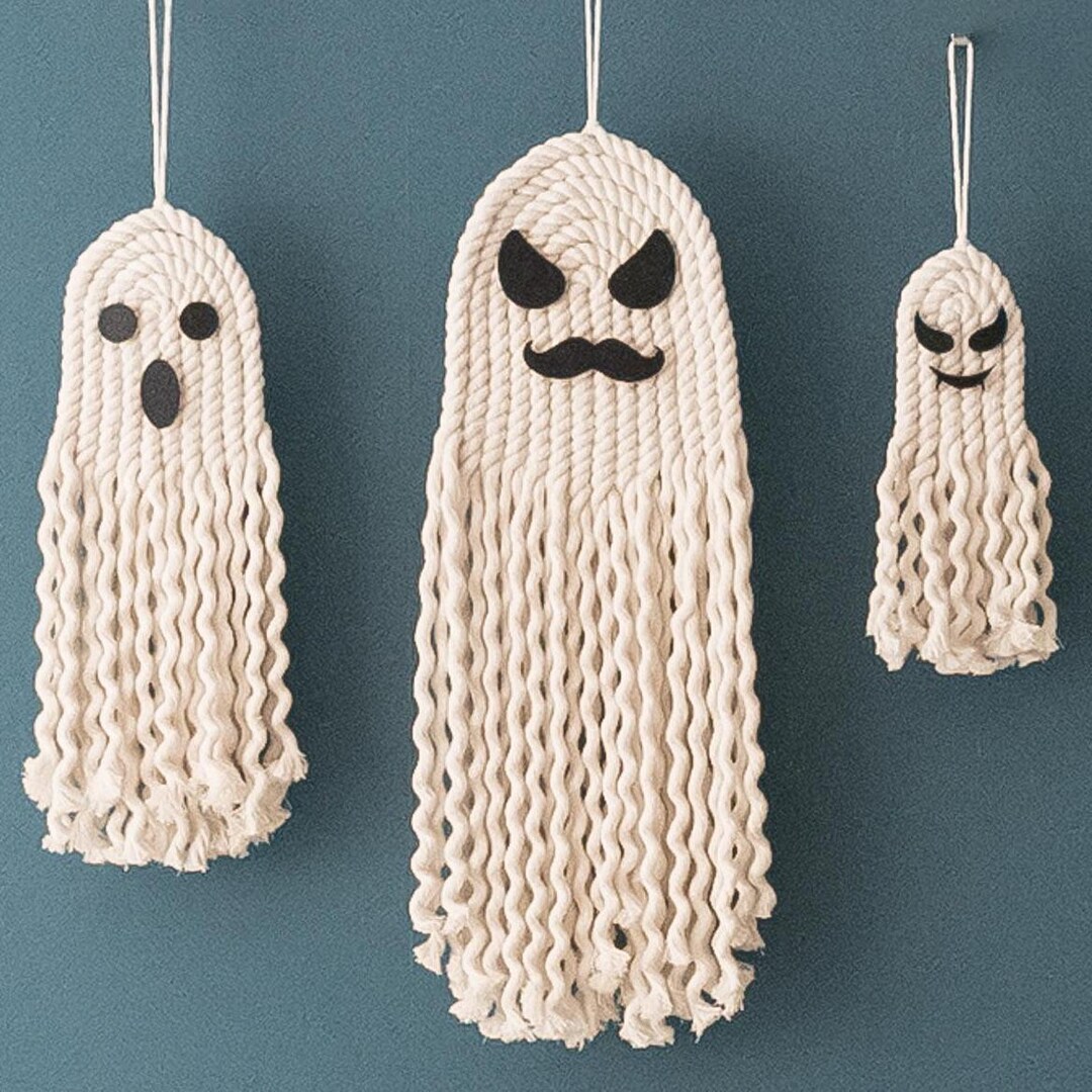 Macrame Ghost, Gothic Decor, Witch Tapestry, Spooky Gift, Dark Academia ...