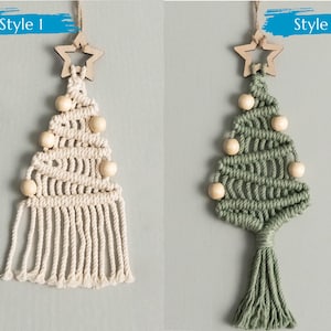 DIY KIT Macrame Christmas Tree Decoration, Beginner Craft KIT, Holiday ...