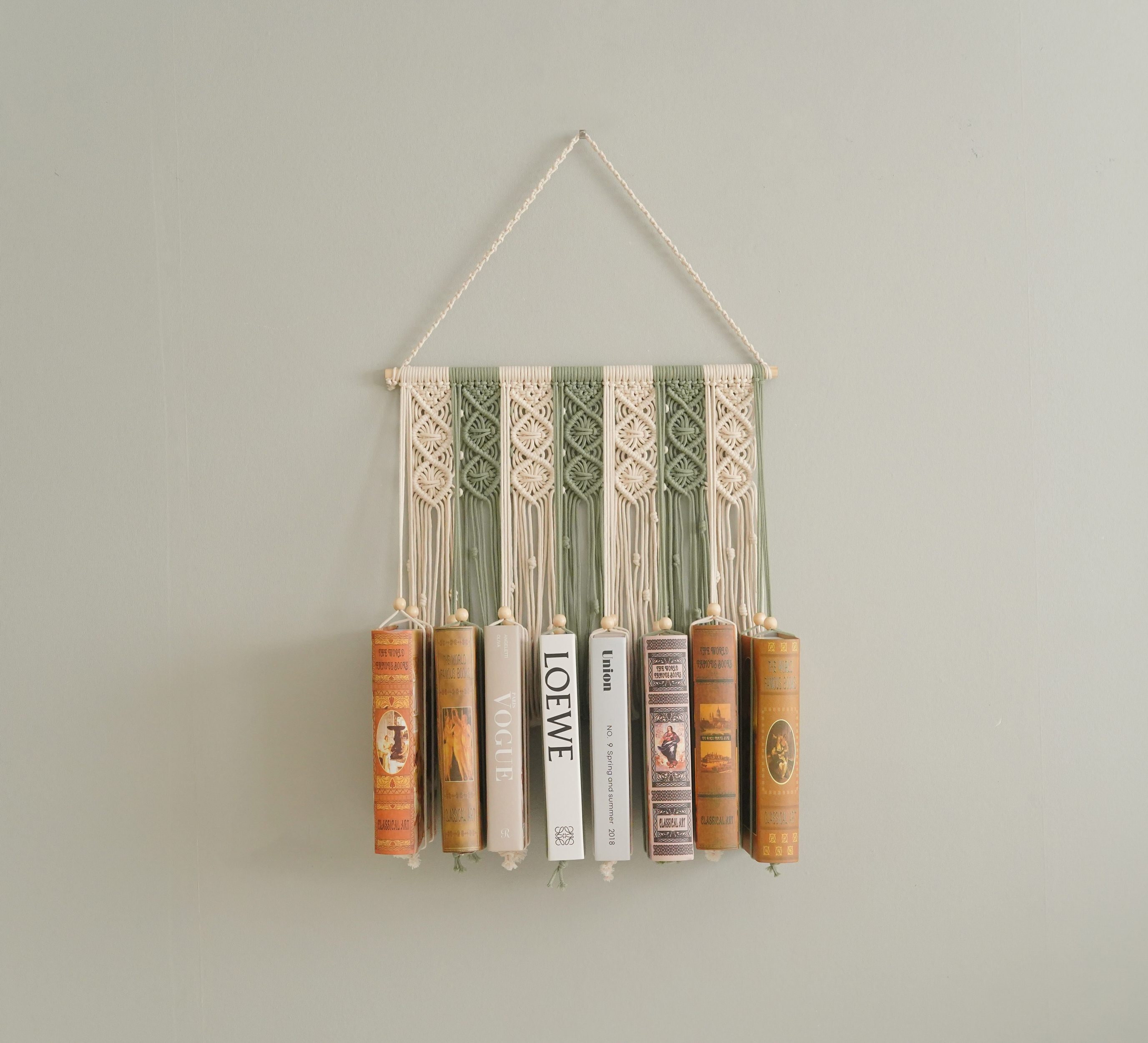 Macrame Book Shelf, Kid Room Decor, Bohemian Book Holder, Macrame Wall ...
