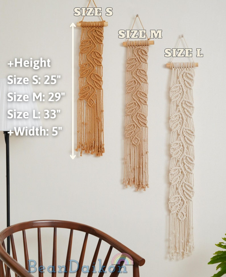 Modern Macrame Long Narrow Wall Art Vertical Wall Decor - Etsy