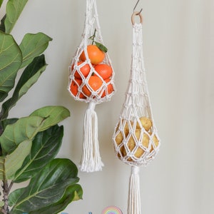 Macrame Hanging Basket, Macrame Vegetable Bag, Macrame Fruit Bag ...