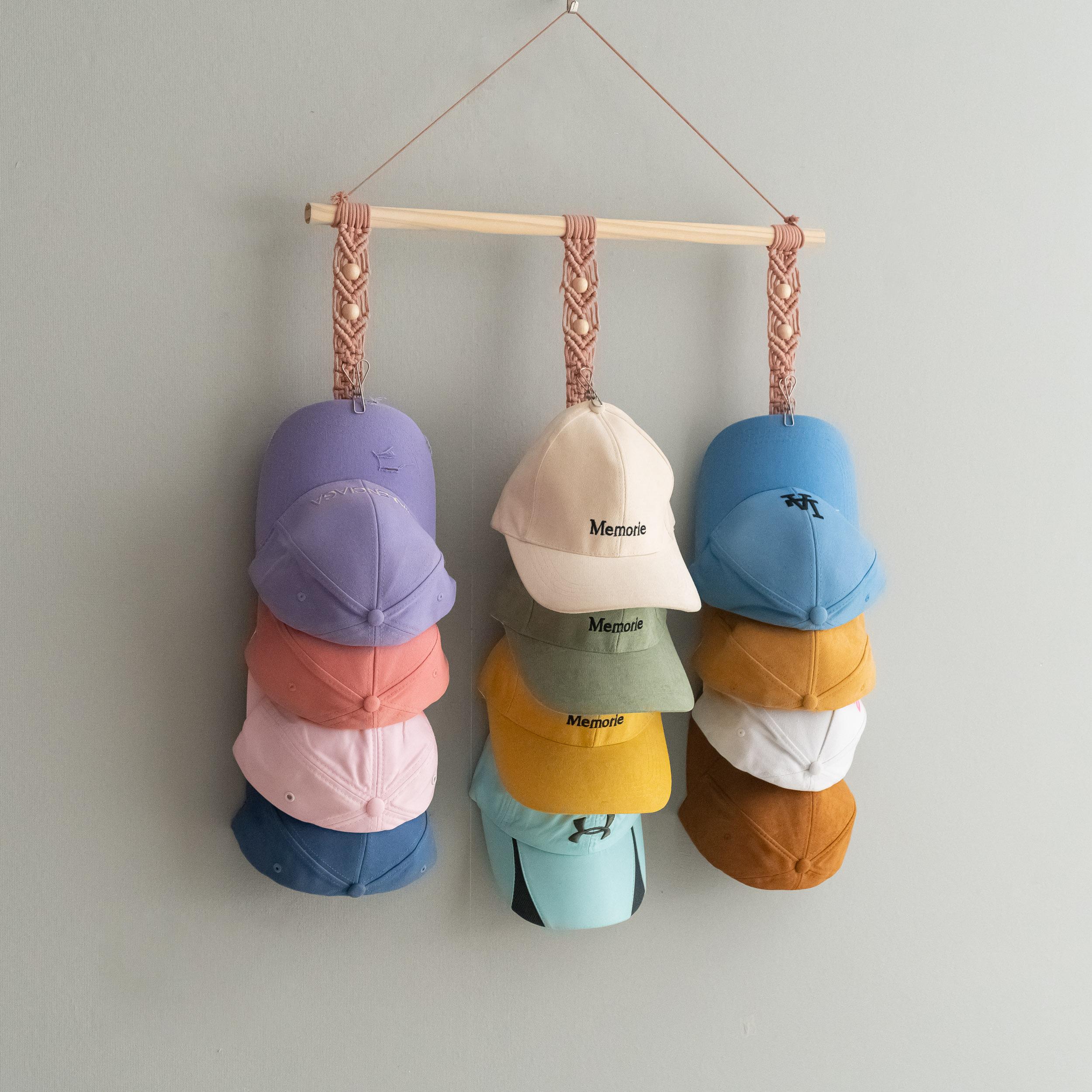 Macrame Cap Rack, Fun Home Decor, Vertical Hat Rack, Snapback Caps ...