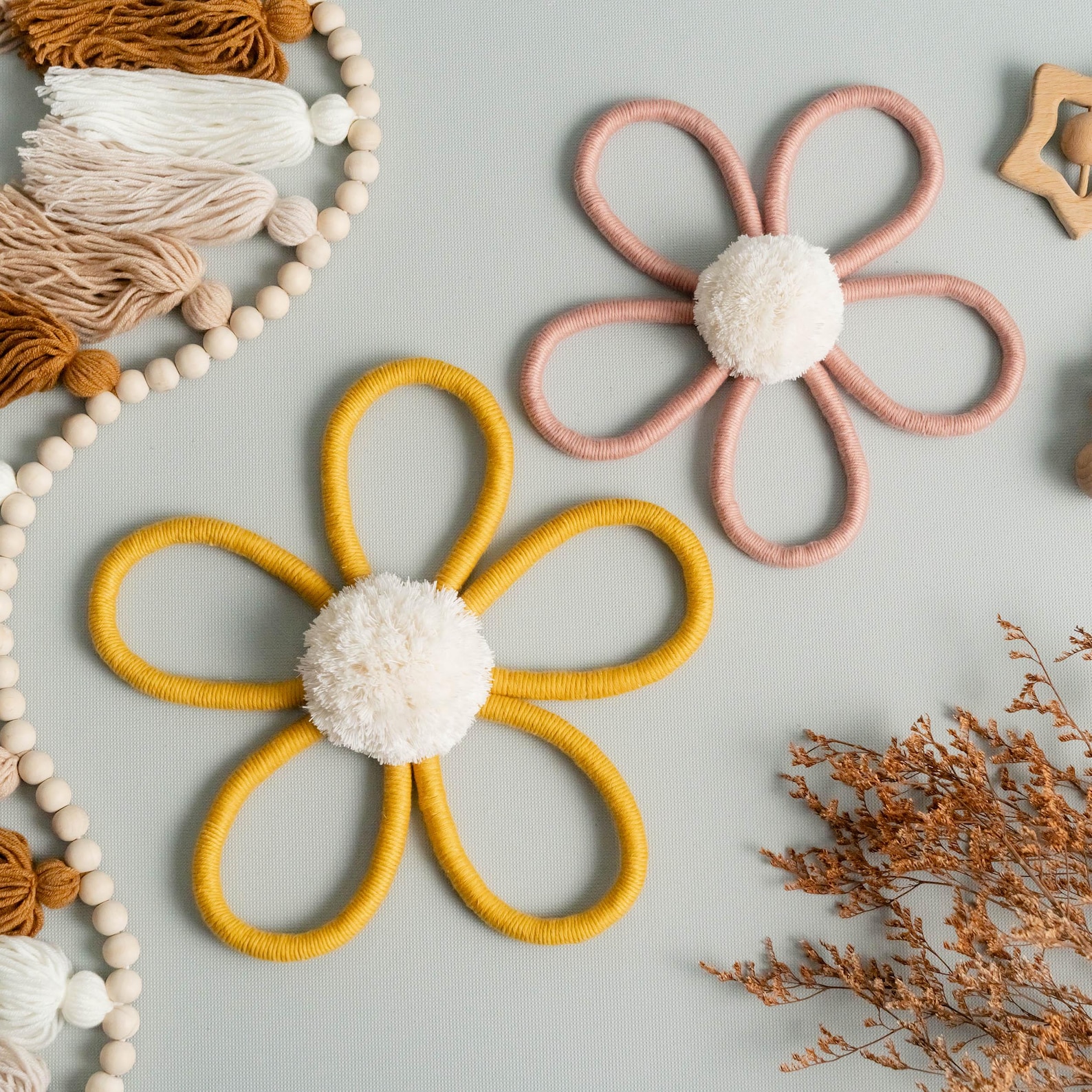 Flower Wall Hanging | Arabella Wildflower Trio | Kidsroom Decor | Girls ...