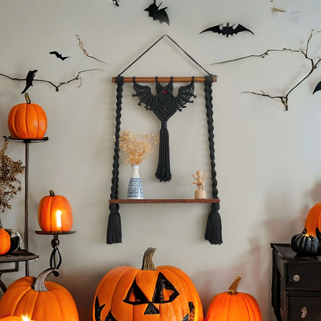 Gothic Macrame Bat, Bat Wall Decor, Boho Macrame Decor, Plant Hanger ...