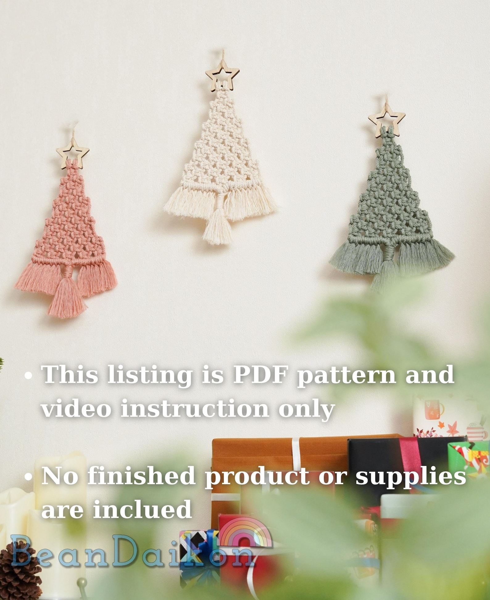 Macrame Pattern, DIY Christmas Tree, Easy Beginner Pattern, Christmas ...