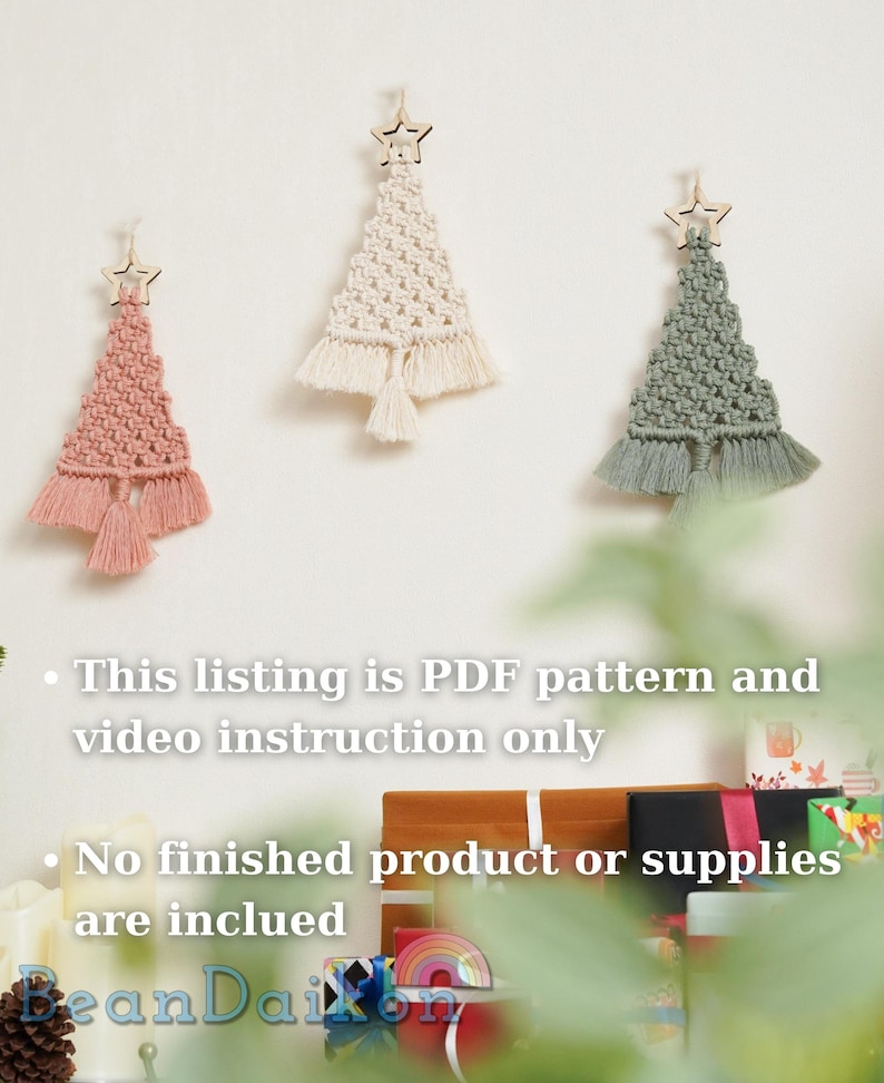 Macrame Pattern DIY Christmas Tree Easy Beginner Pattern - Etsy