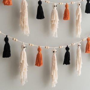 Ghost Bunting for Mantle, Ghost Bunting, Boo Garland, Halloween Home ...