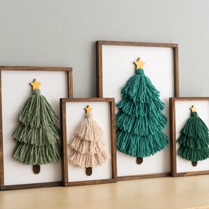 Framed Tassel Christmas Tree, Framed Yarn Tree, Tassel Tree Sign ...