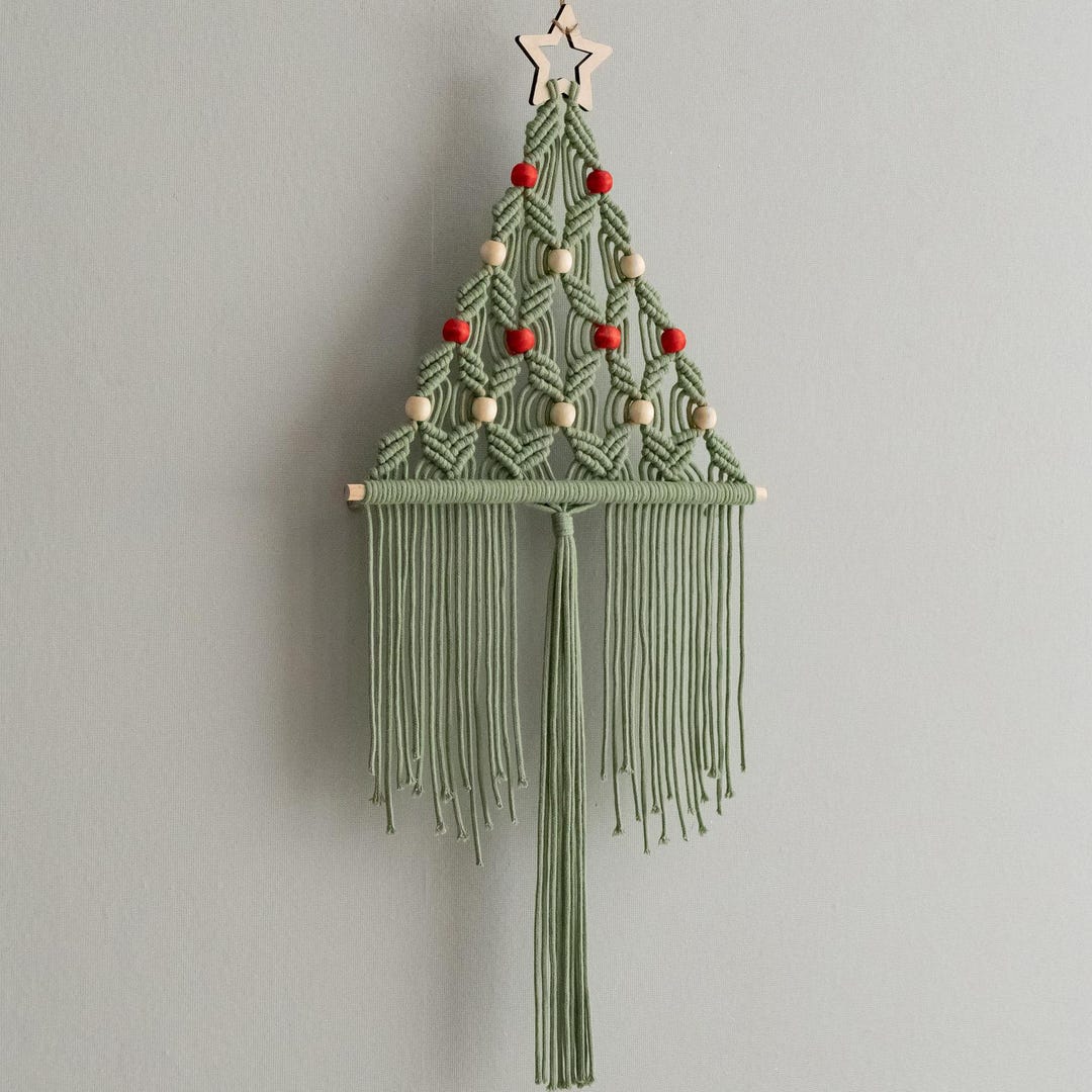 Boho Macrame Christmas Tree Wall Hanging, Macrame Christmas Tree, Christmas Wall Decor ...