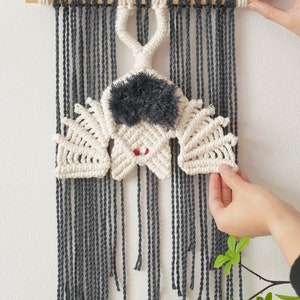 Macrame Gothic Bat, Goth Wall Hanging, Gothic Room Decor, Plant Hanger ...