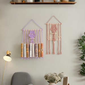 Macrame Book Holder, Macrame Owl, Room Décor, Hanging Bookshelf, Mid ...