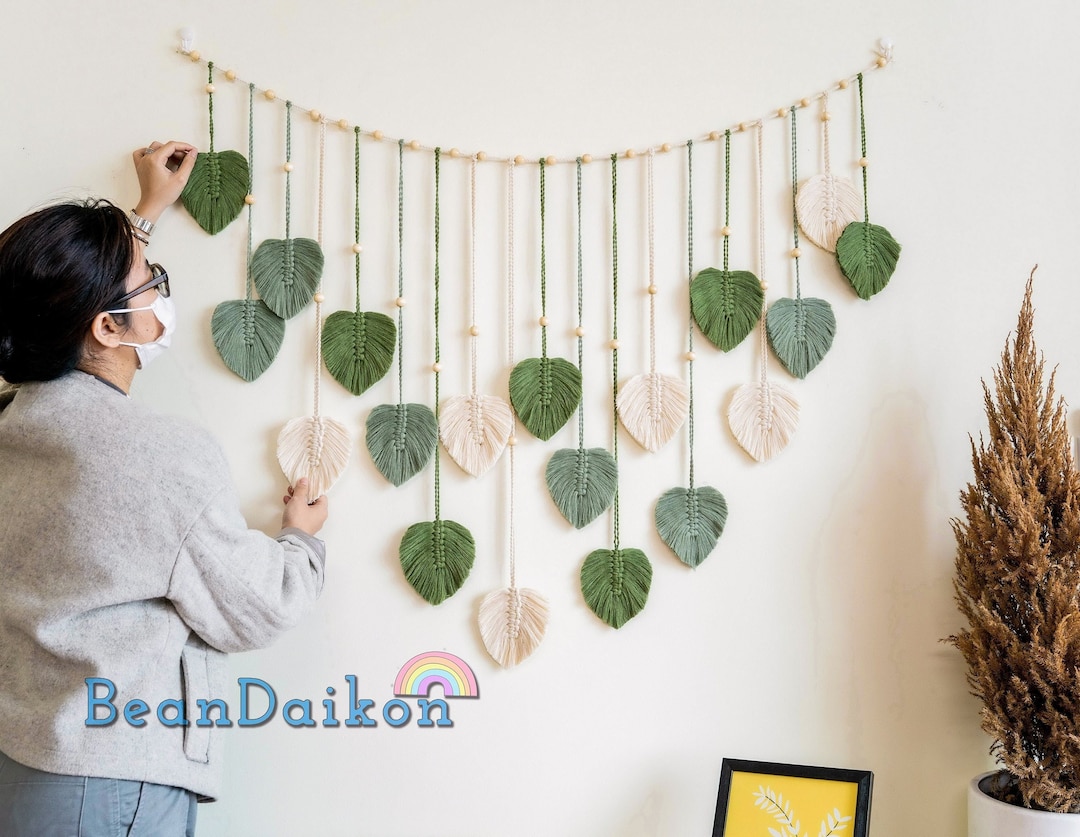 Macrame Jungle Nursery Decor, Boho Safari Nursery Wall Art, Leaves ...