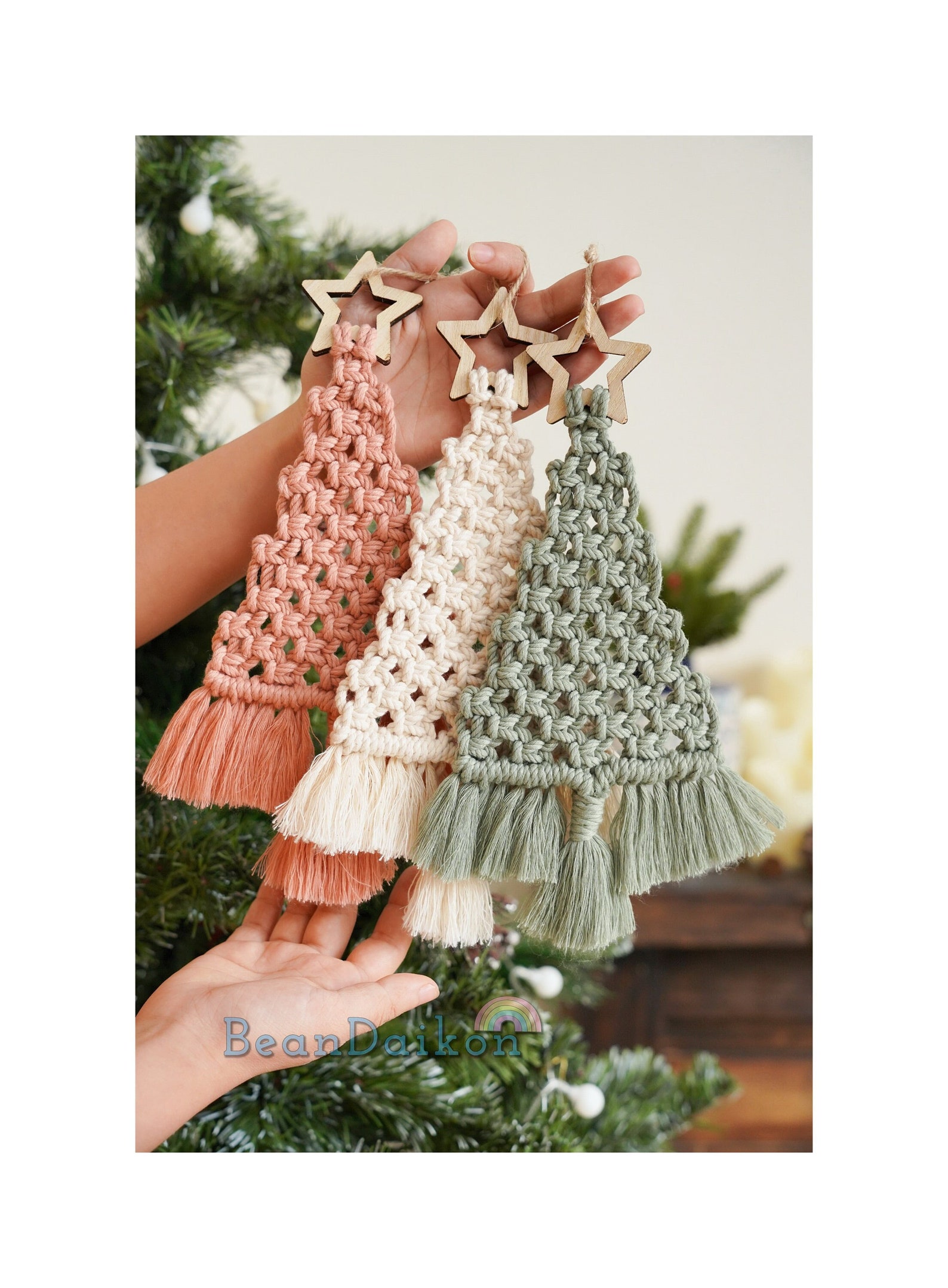 Boho Macrame Christmas Tree Wall Hanging, Macrame Christmas Tree ...