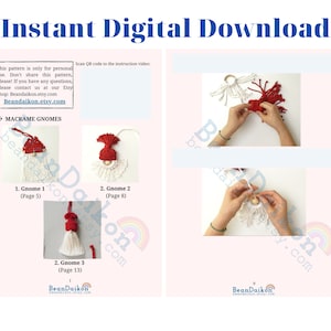 Macrame Gnome Ornaments Pdf, Step by Step Guide, Mini Xmas Gnome, for Women for Teens, Cute Gift ...