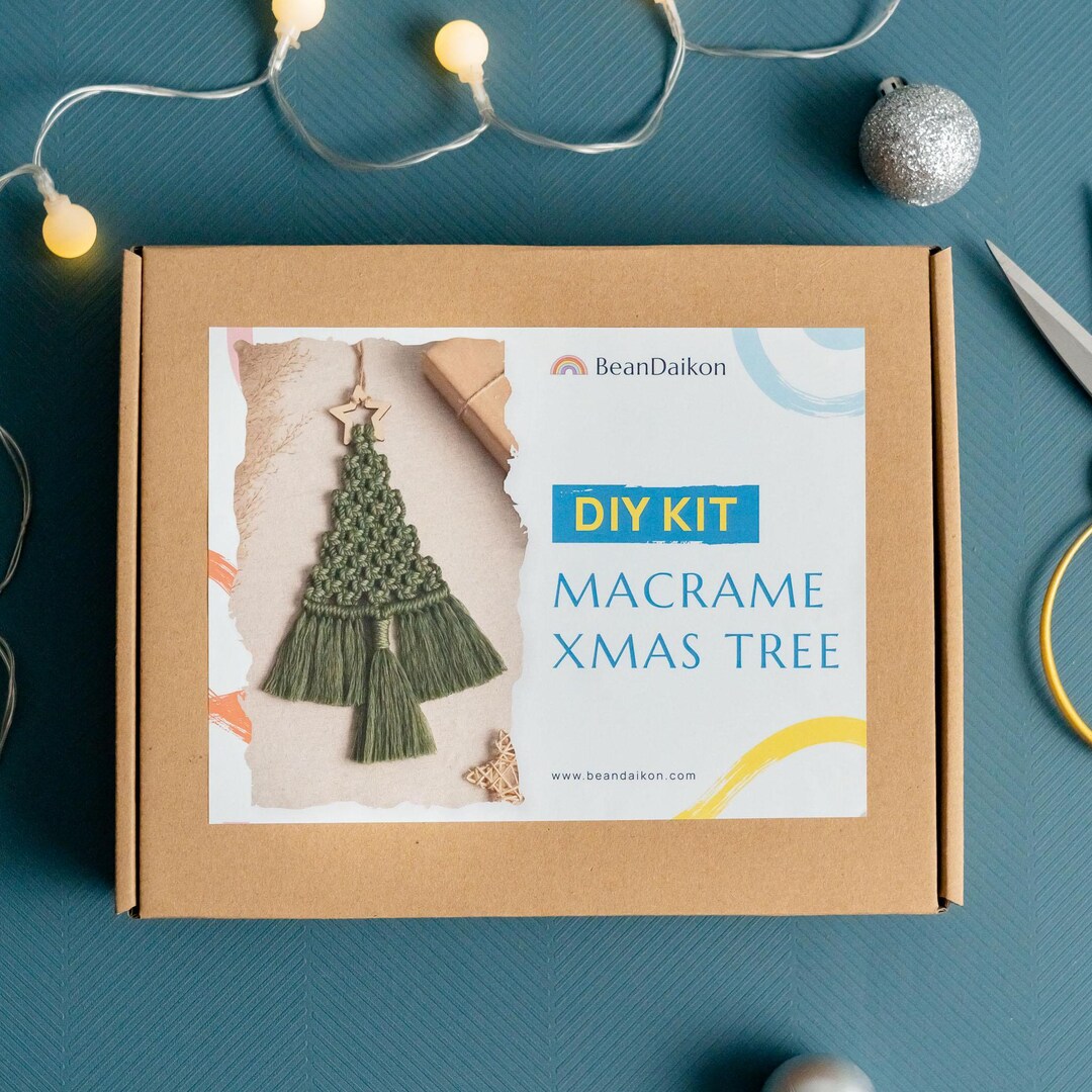 Christmas Tree Kit, Macrame Kit Diy, Handmade Gift, Date Night Idea ...