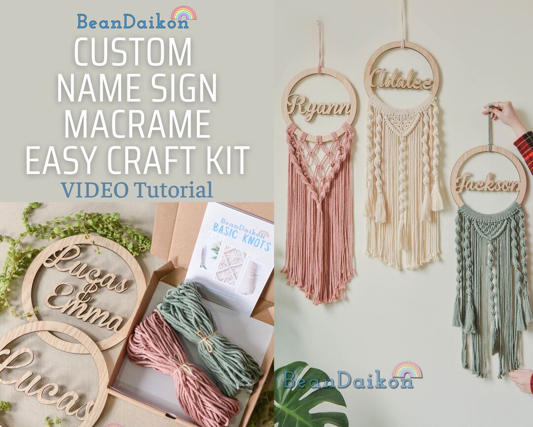 Custom Name Sign Macrame Craft Kit DIY Craft Kit for Adults - Etsy