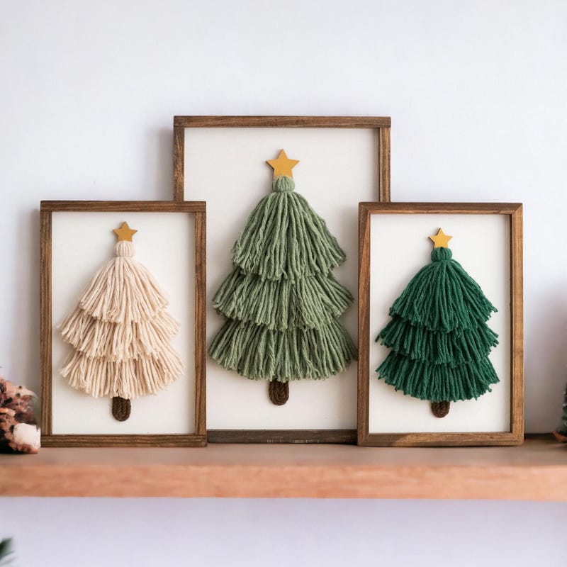 White Yarn Trees - Etsy