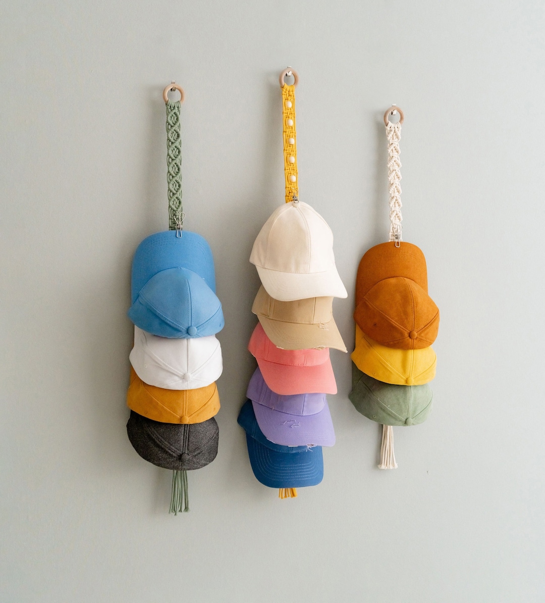 Wall Cap Holder, Snapback Caps Holder, Gifts for Him, Macrame Hat ...
