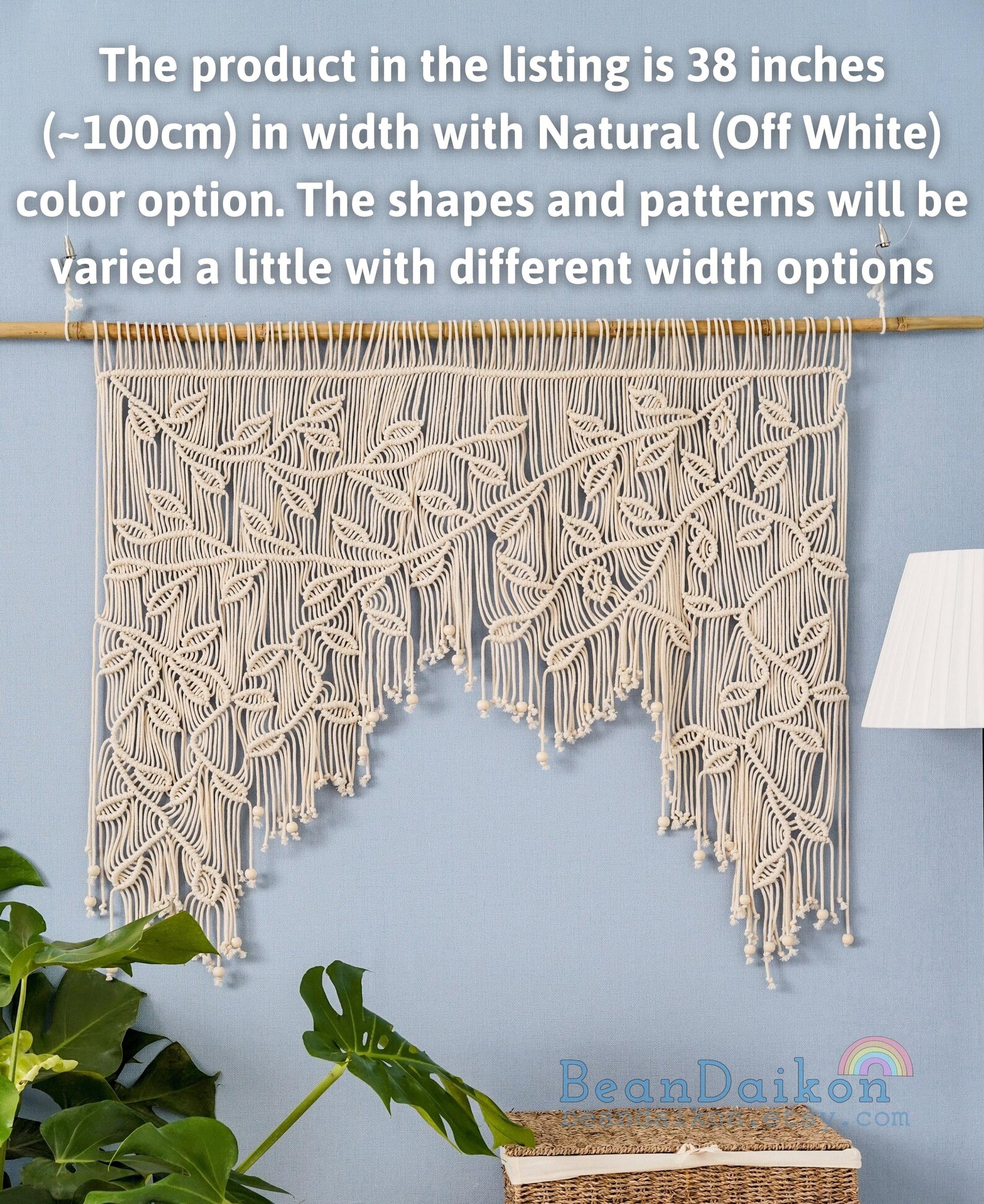 Macrame Curtain Boho Window Valance Large Macrame Wall - Etsy