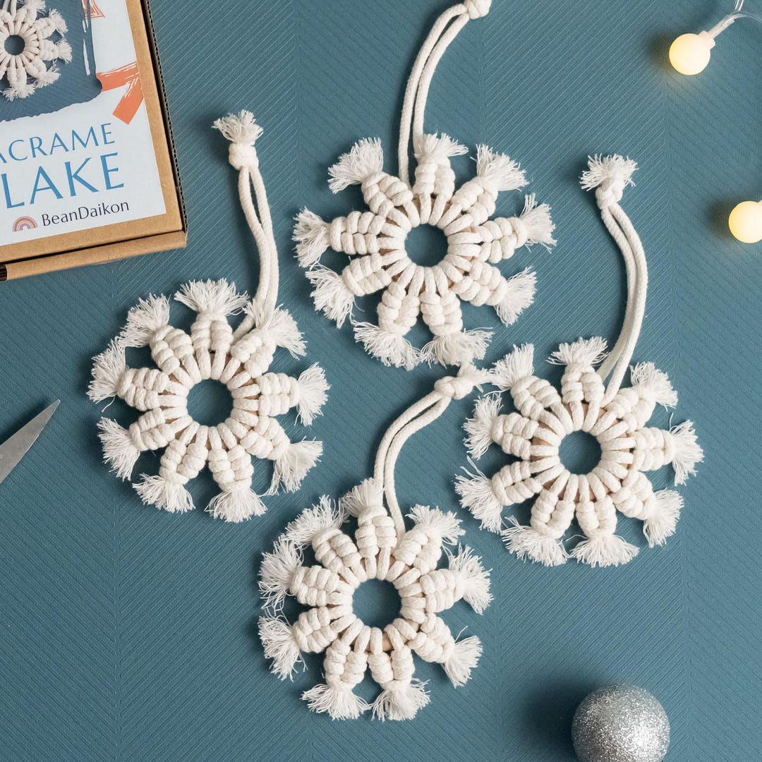 Macrame Snowflake Kit DIY Christmas Decor for Festive Crafting K68 - Etsy