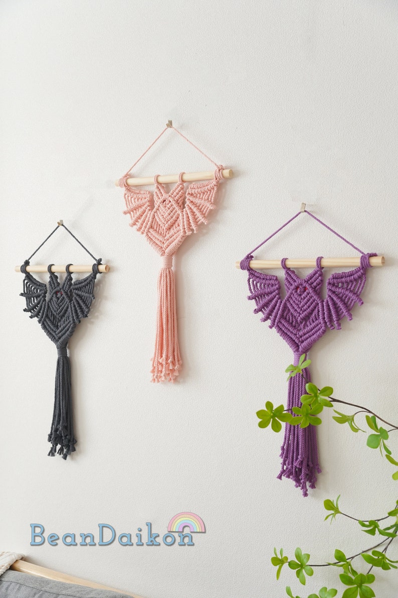 Macrame Bat Kit, Diy Kit for Adults, Macrame Wall Hanging, Boho ...