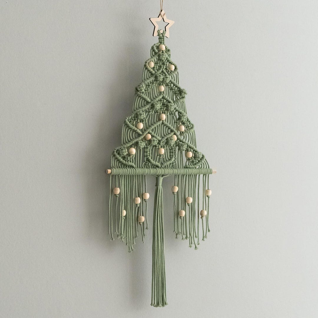 Macrame Christmas Tree Wall Hanging for Rustic Holiday Decor X30 - Etsy