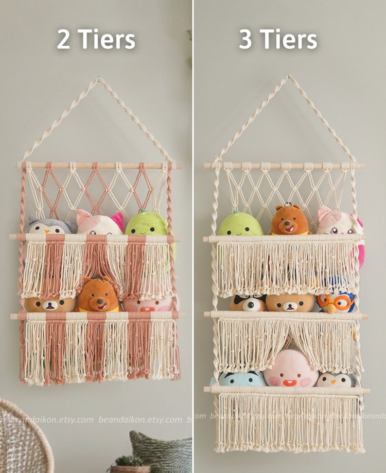 Macrame Toy Hammock, Kid Birthday Gift, Boho Macrame, Stuffed Animal ...